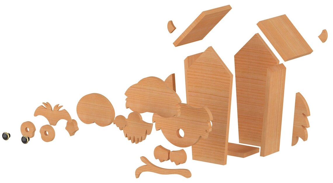 DIY Owl Birdhouse Woodworking Plans - CNC Router DXF Layered Patterns ...