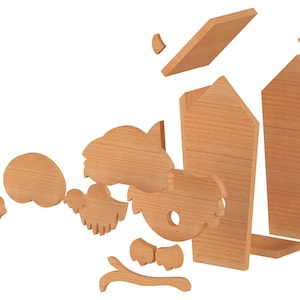 DIY Owl Birdhouse Woodworking Plans - CNC Router DXF Layered Patterns ...