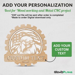 Personalized Eagle Workshop Sign, SVG DXF Laser Cut Files, Digital ...