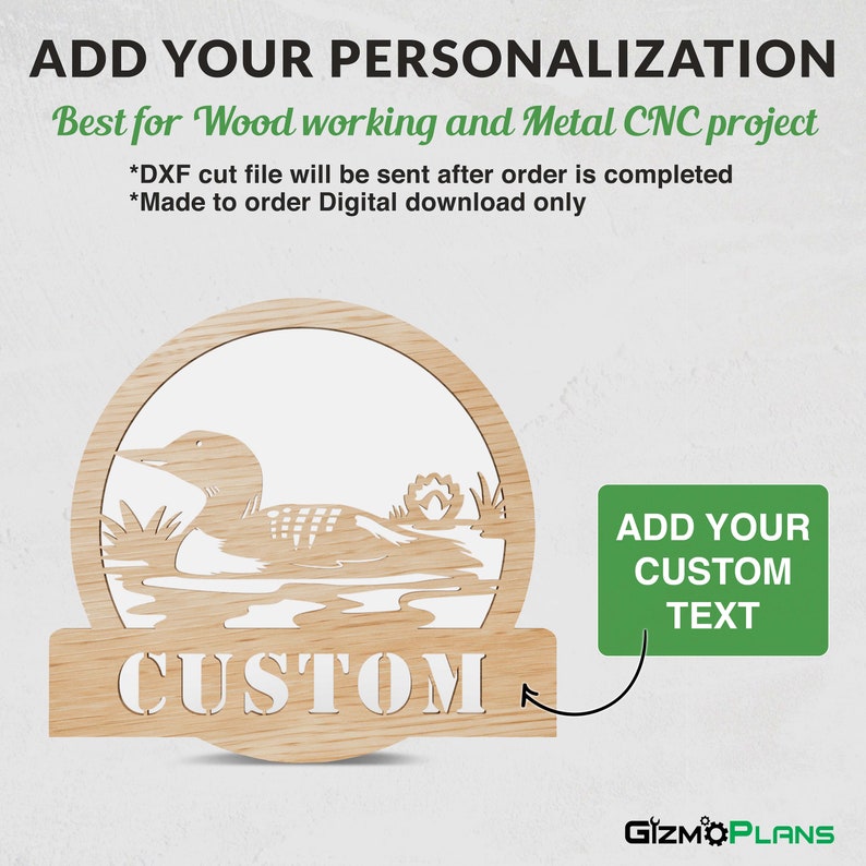 Personalized Loon Sign, SVG DXF Laser Cut Files, Digital Files, Custom ...