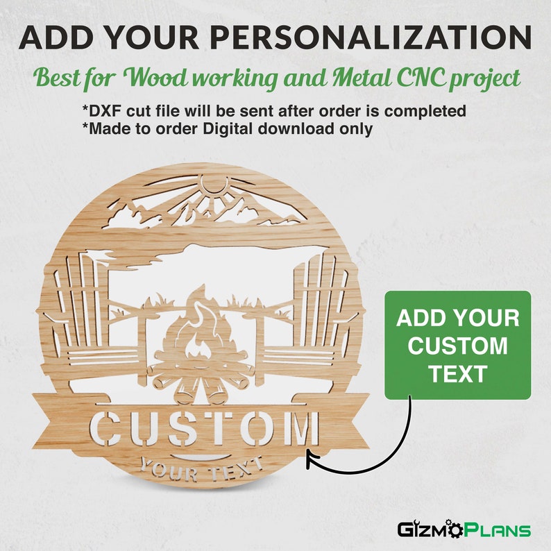 Personalized Wooden Campfire Monogram Sign, SVG DXF Laser Cut Files ...