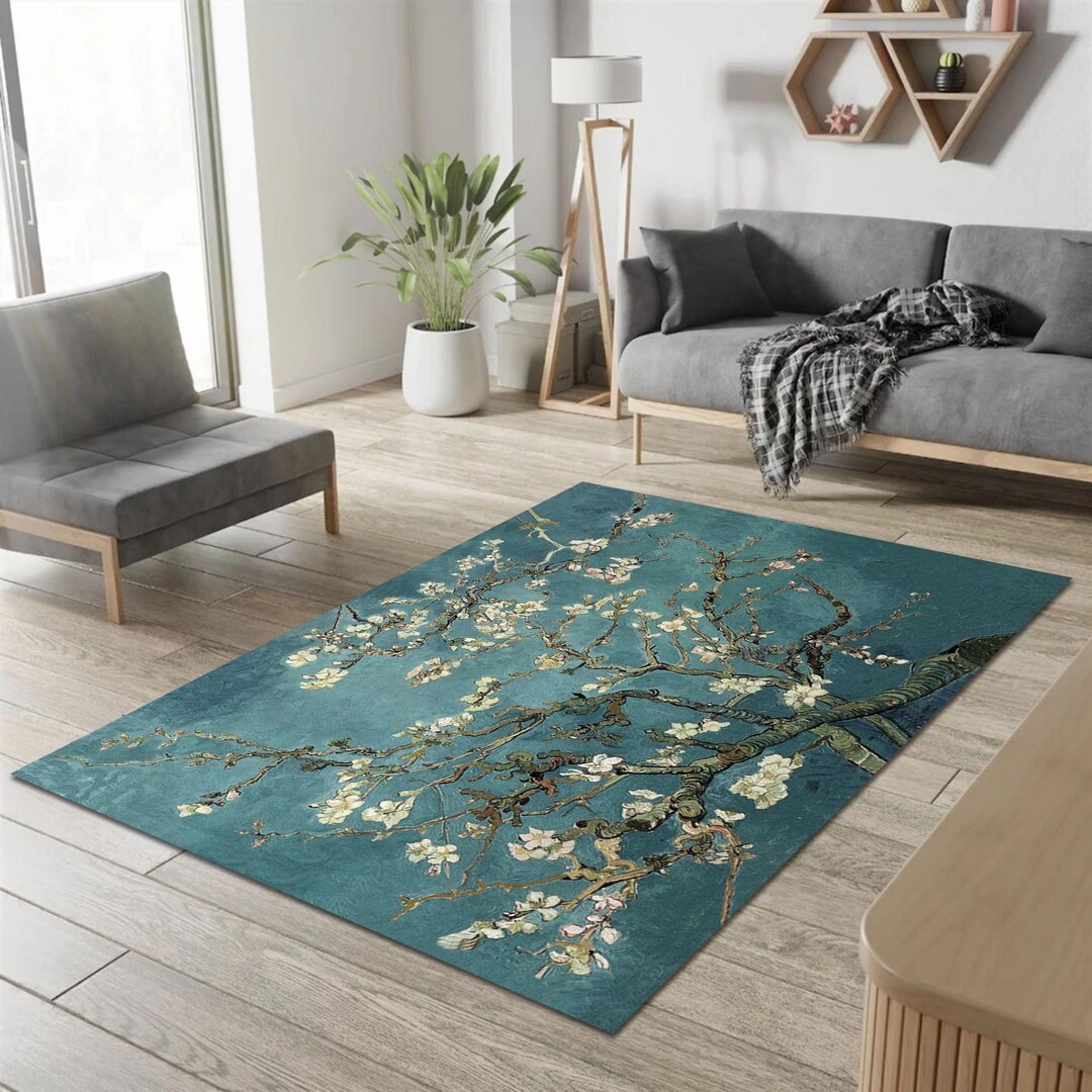 Vincent Van Gogh Rug, Almond Blossoms Rug, Art Area Rug, Modern ...