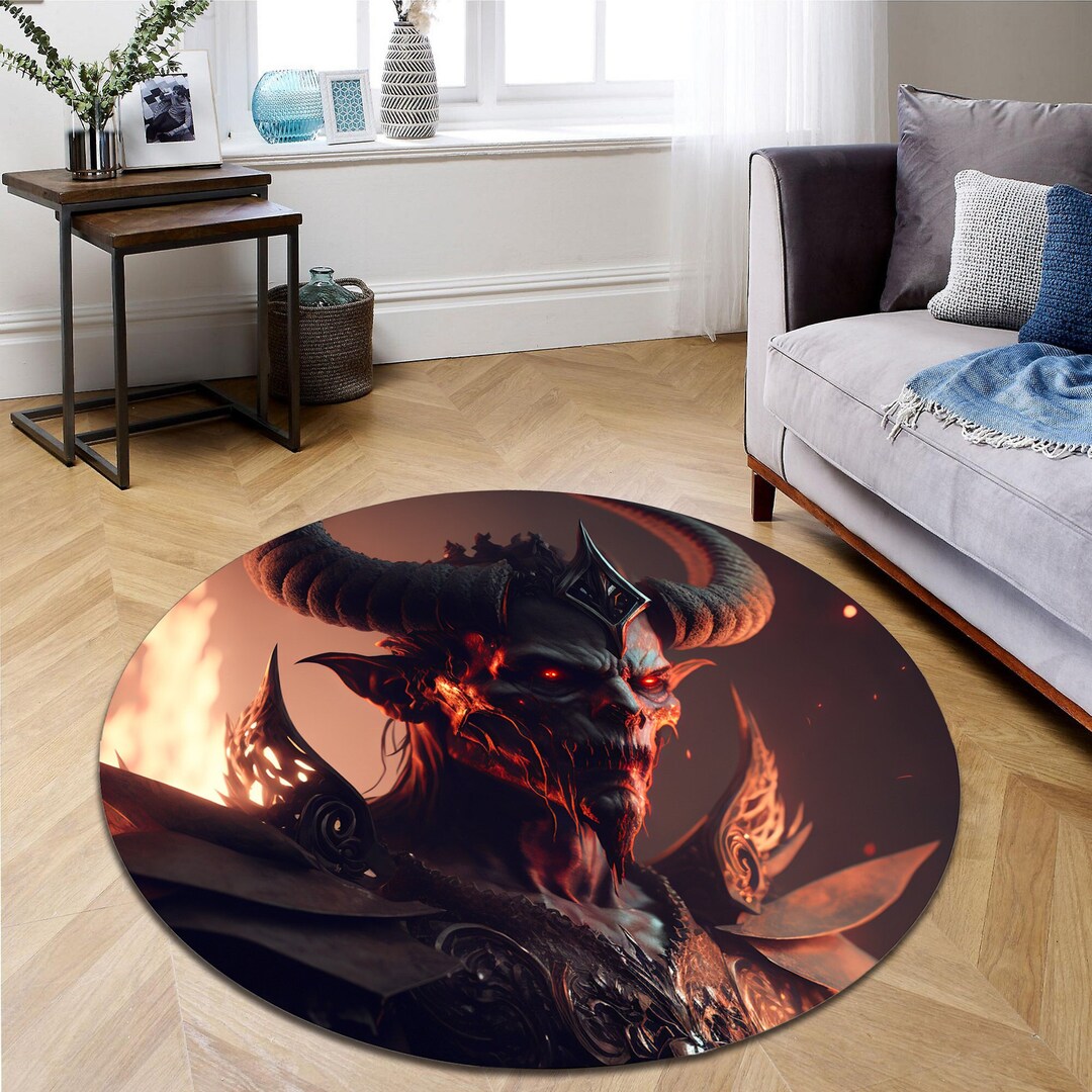 Pagan Rug, Satanic Rug, Fear Rug, Area Rug, Living Room Rug, Round Rug ...