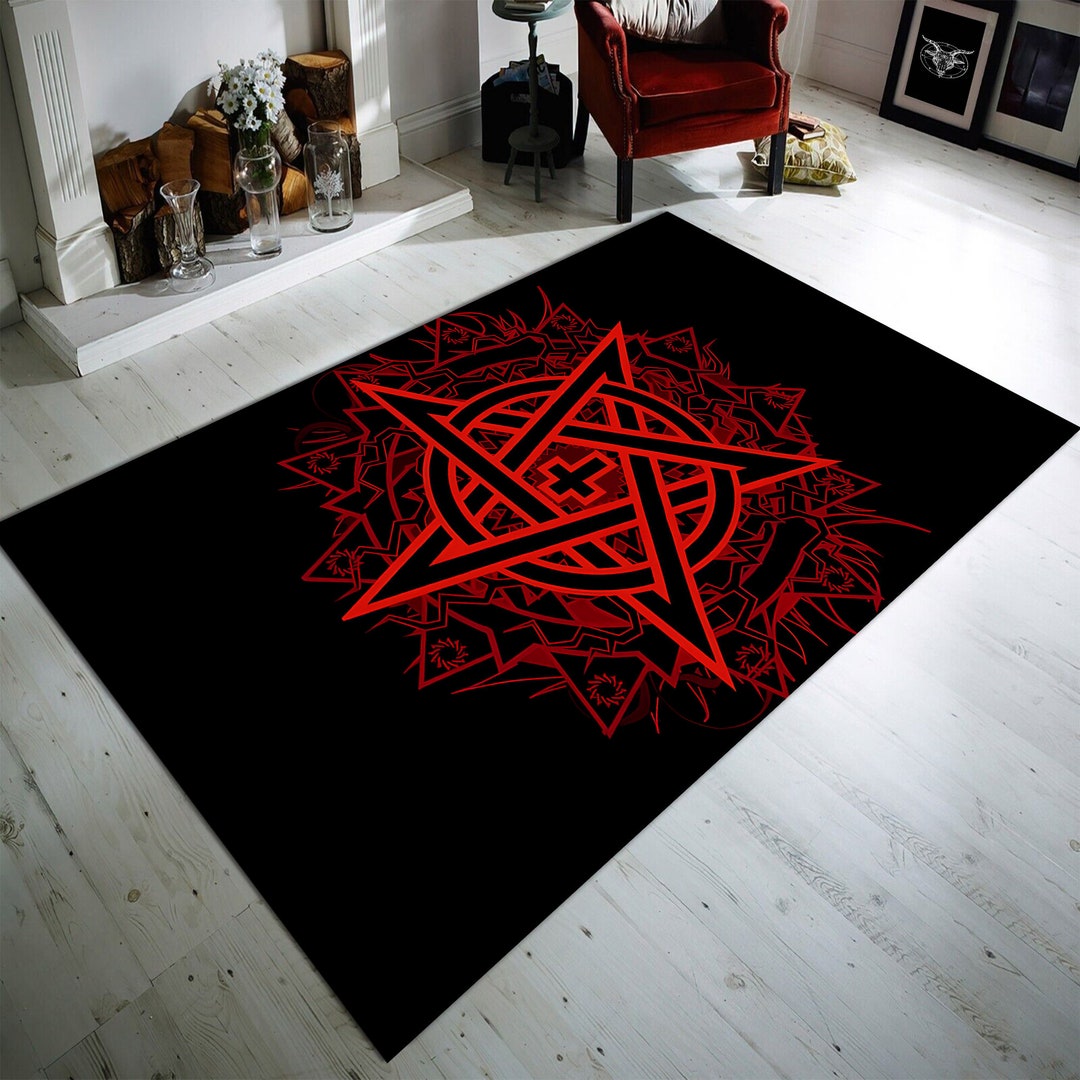 Pagan Symbol Rug, Fear Rug, Pagan Rug, Area Rug, Living Room Rug ...