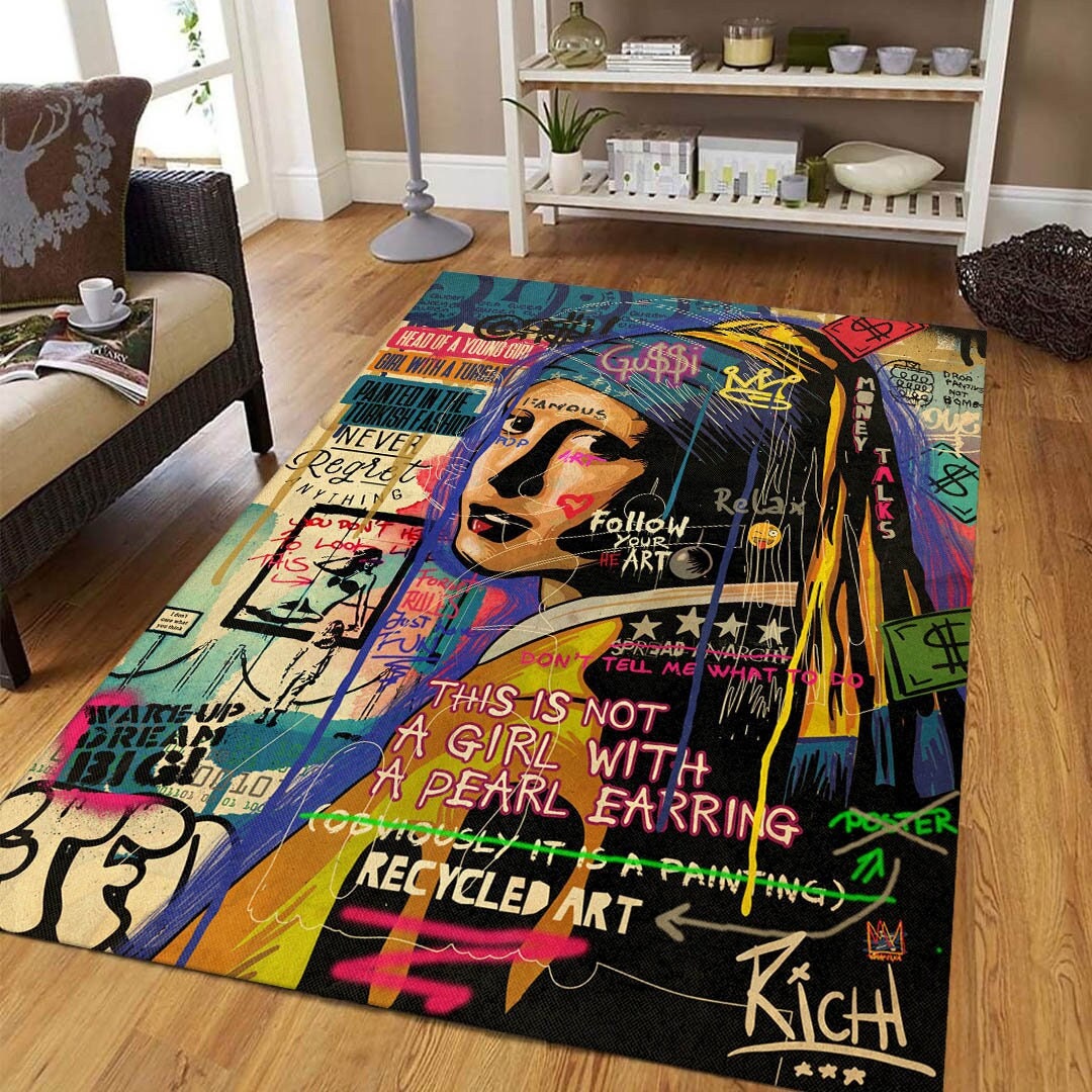 Girl With A Pearl Earring Remake Rug, Famous Painting Rug, Creative Rug ...