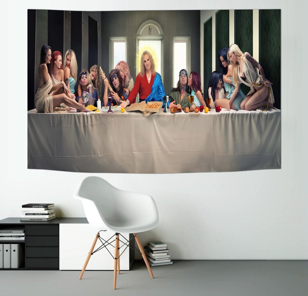 Funny Meme Tapestry Jesus Tapestry The-last Family Dinner Rapper Wall ...