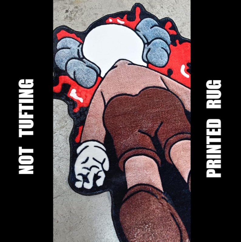 Anime Character Rug, Tufting Look Print, Livingroom Decor - Etsy