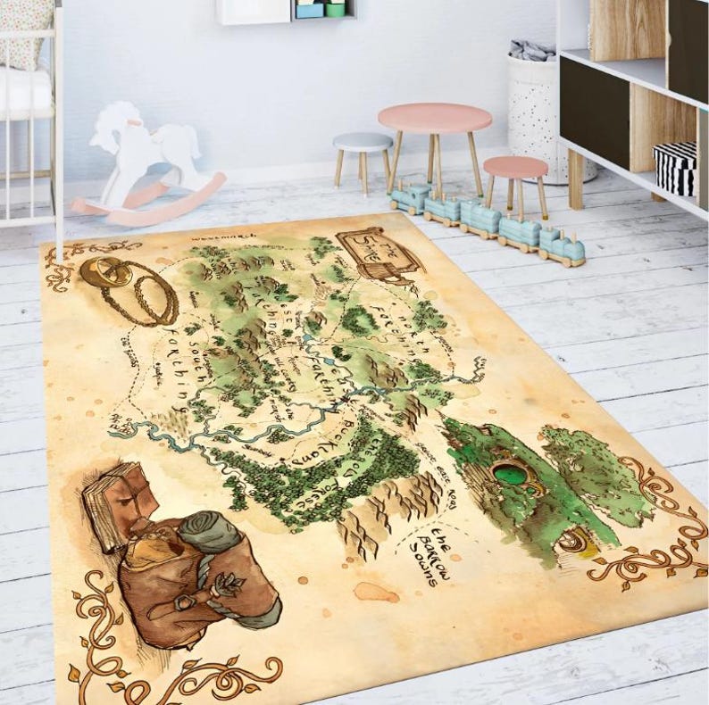 Middle Earth,popular Movie Rug, Lotr Map ,the Rings Map Rug,fantastic ...