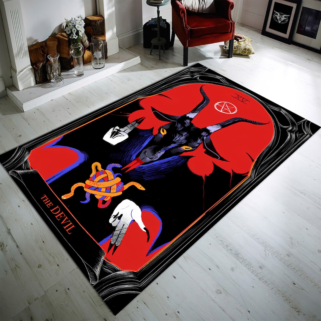 Baphomet Rug, Devil Rug, Satanic Decor, Satanic Rug, Area Rug, Fear Rug ...
