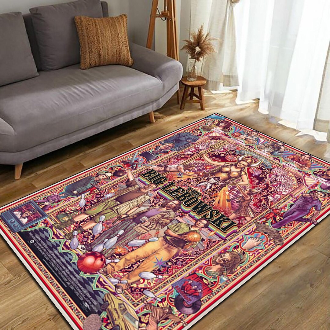 The Big Lebowski Movie Rug, Psychedelic 90s Pop Art - Etsy