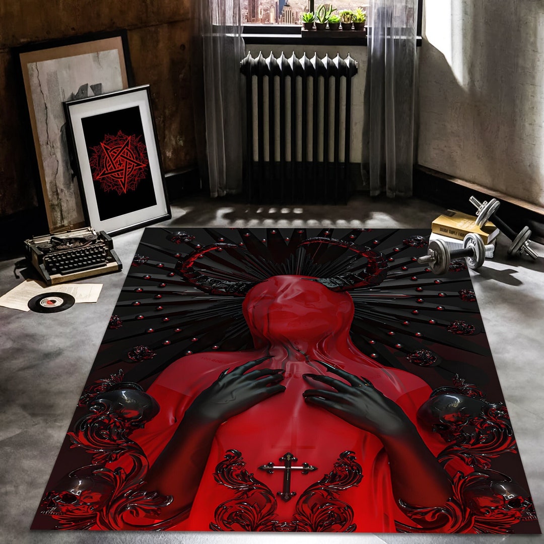 Baphomet Rug, Woman Rug, Satanic Rug,fear Rug, Pagan Rug, Devil Rug ...