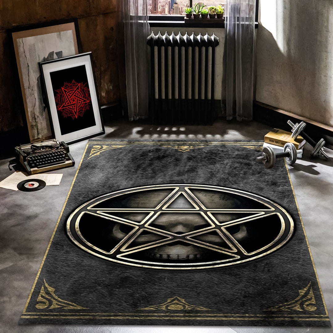 Pagan Symbol Rug, Fear Rug, Pagan Rug, Area Rug, Living Room Rug ...