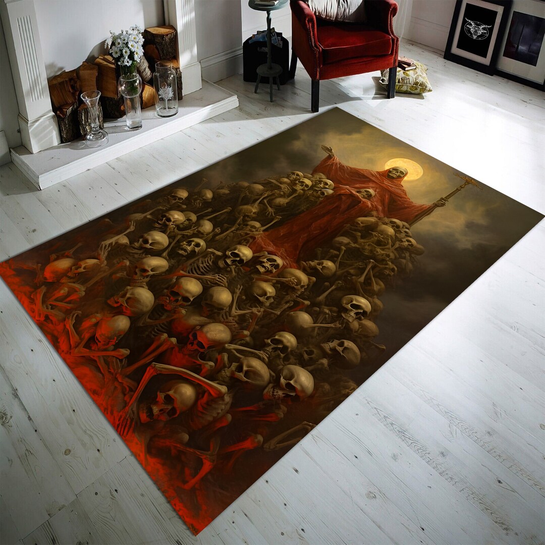 Skeleton Rug, Fear Rug, Skull Rug, Gothic Rug, Horror Rug, Decorative ...