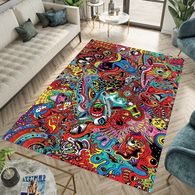 Trippy Rug, Trippy Design Rug, Home Decoration Carpet, Trippy Pattern ...