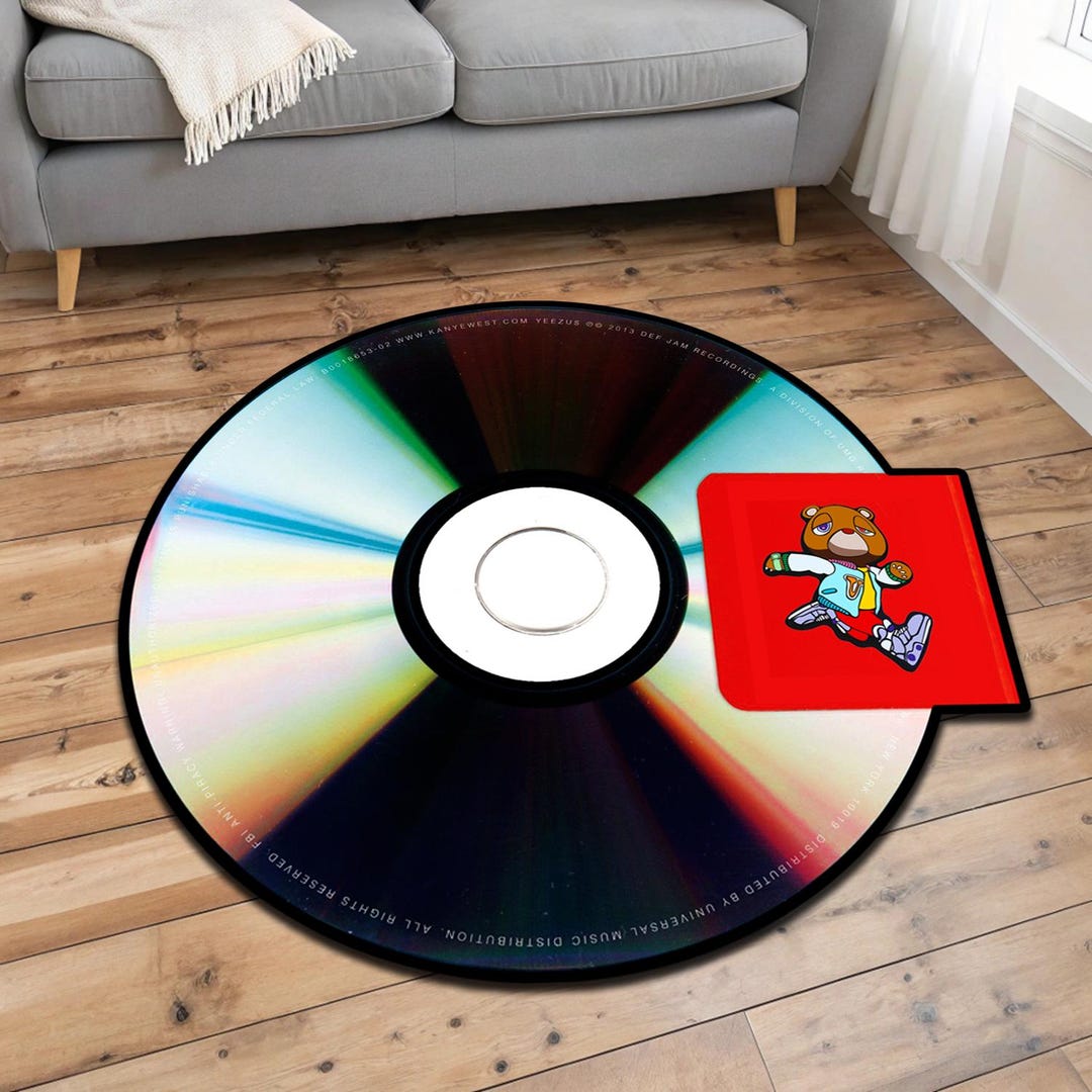 Music Inspired Album CD Rug, Music Rug,music Decor,kanye West CD Rug ...