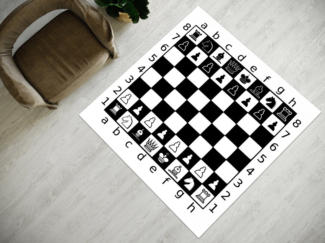 Chess Set, Chess Set Rug, Game Room Rug, Home Decor, Gift for Chess ...