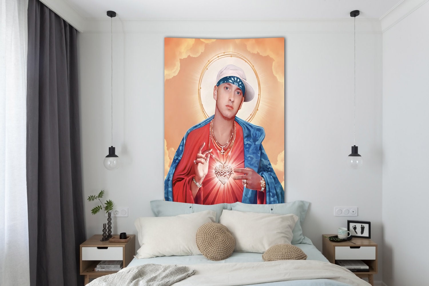 Eminem Tapestry Funny Meme Jesus Poster Our Savior Wall - Etsy