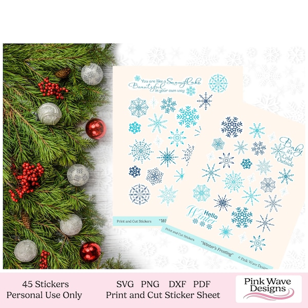 Snowflake Stickers - Etsy