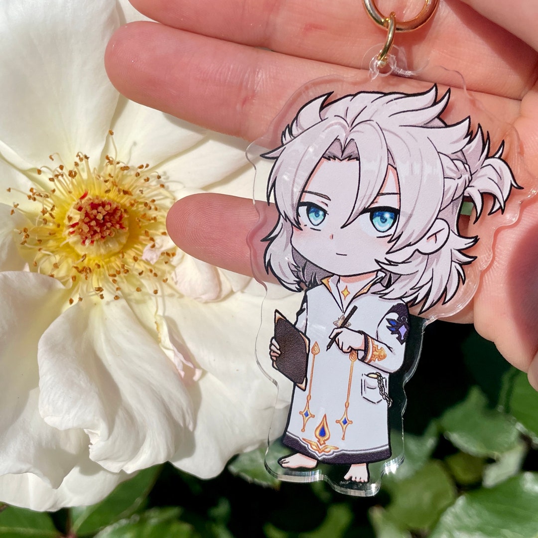 Genshin Impact Albedo Keychain, Keychain Design Fanart - Etsy