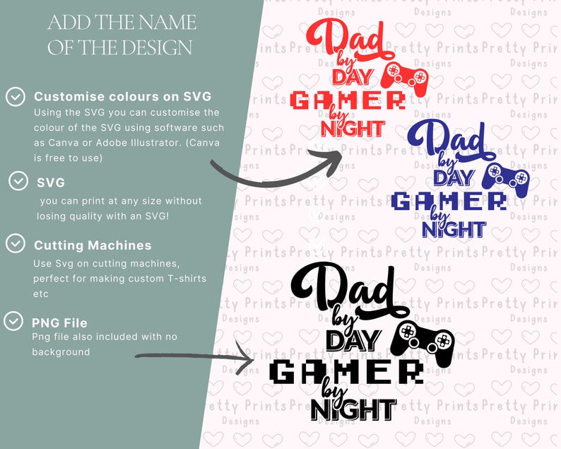 Father's Day DIGITAL Design PNG & SVG, Instant Download, Perfect for ...