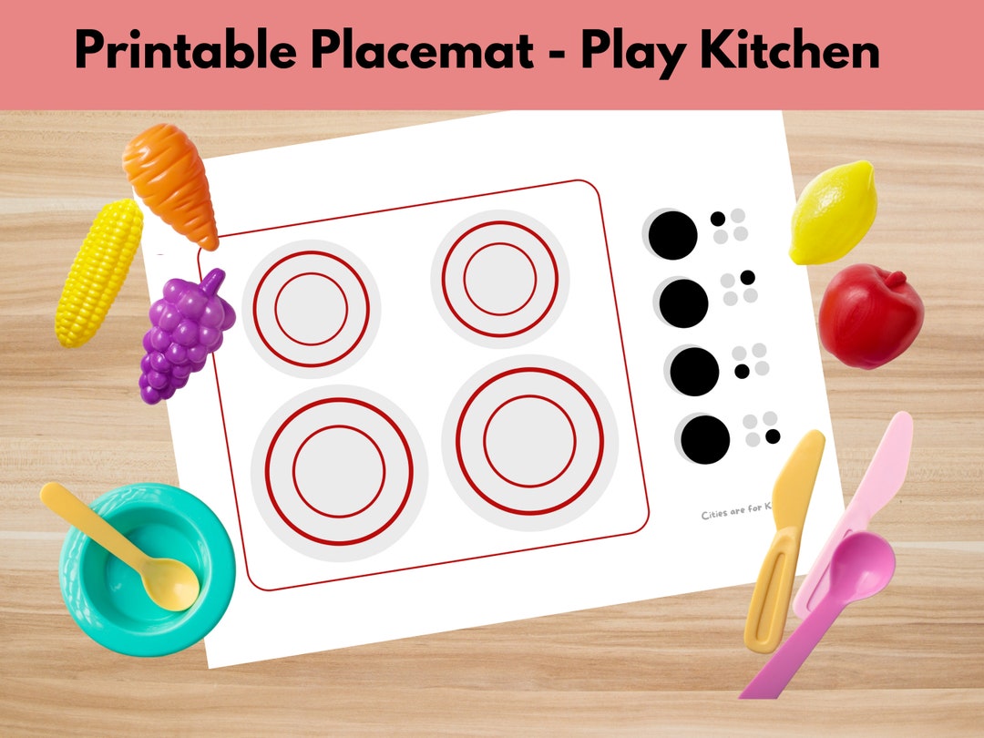 Play Kitchen Printable Placemat – Preschool Pretend Play (instant ...