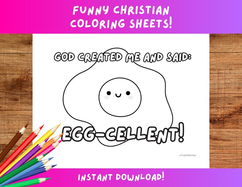 10 Funny Scripture Coloring Pages | Faith-based Humor for Kids and ...