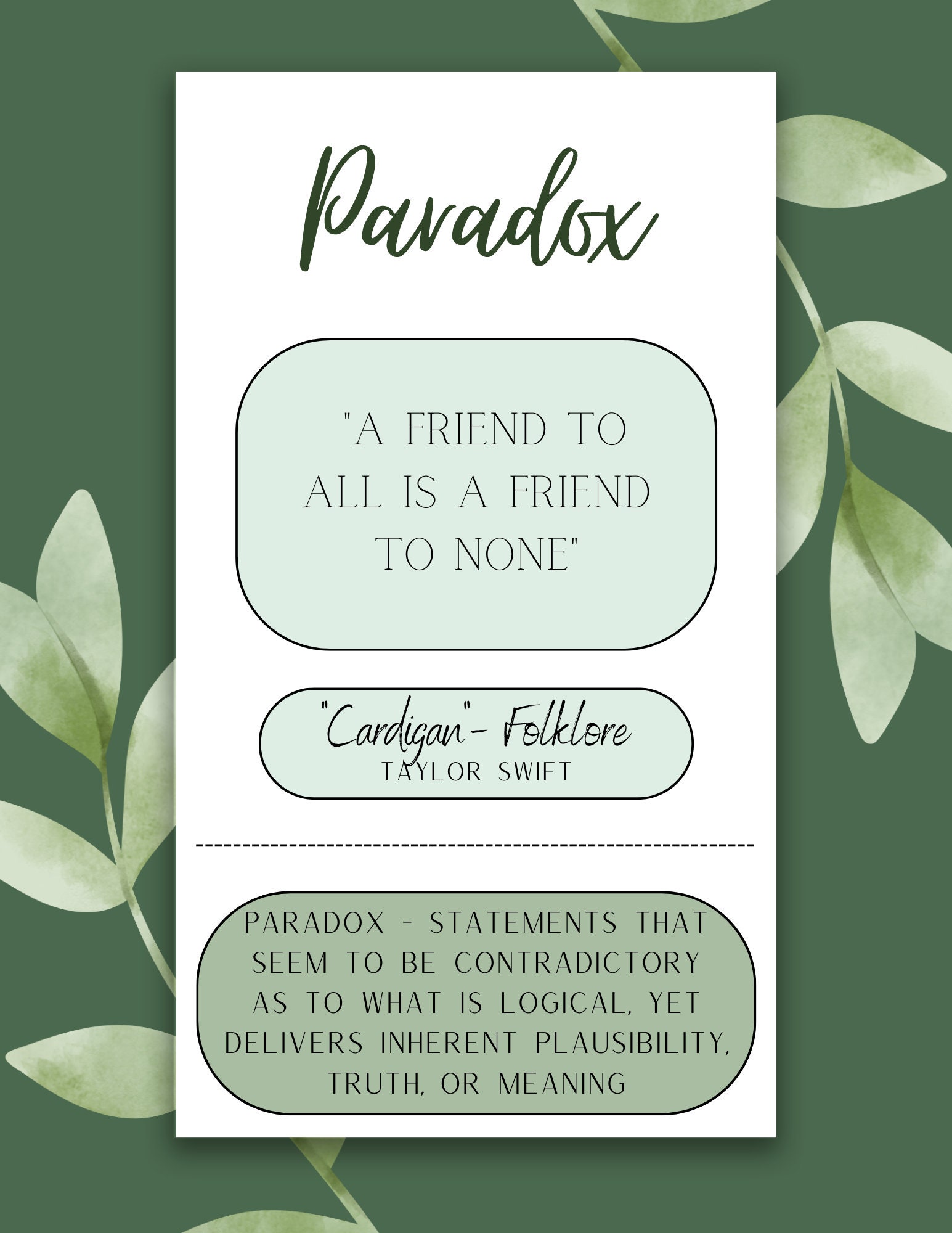 Taylor Swift English Classroom Posters: Literary/rhetorical Devices - Etsy