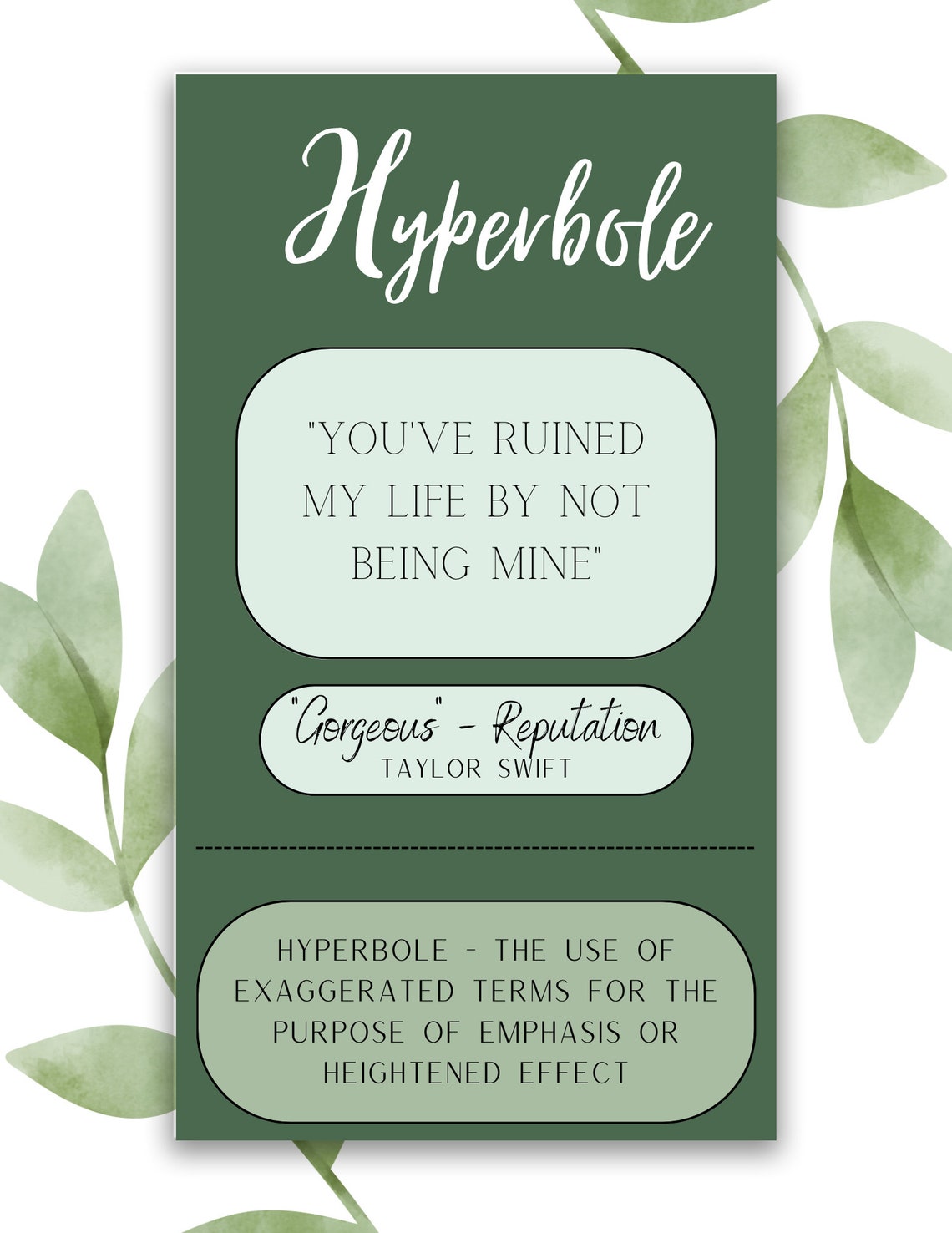 Taylor Swift English Classroom Posters: Literary/rhetorical Devices - Etsy