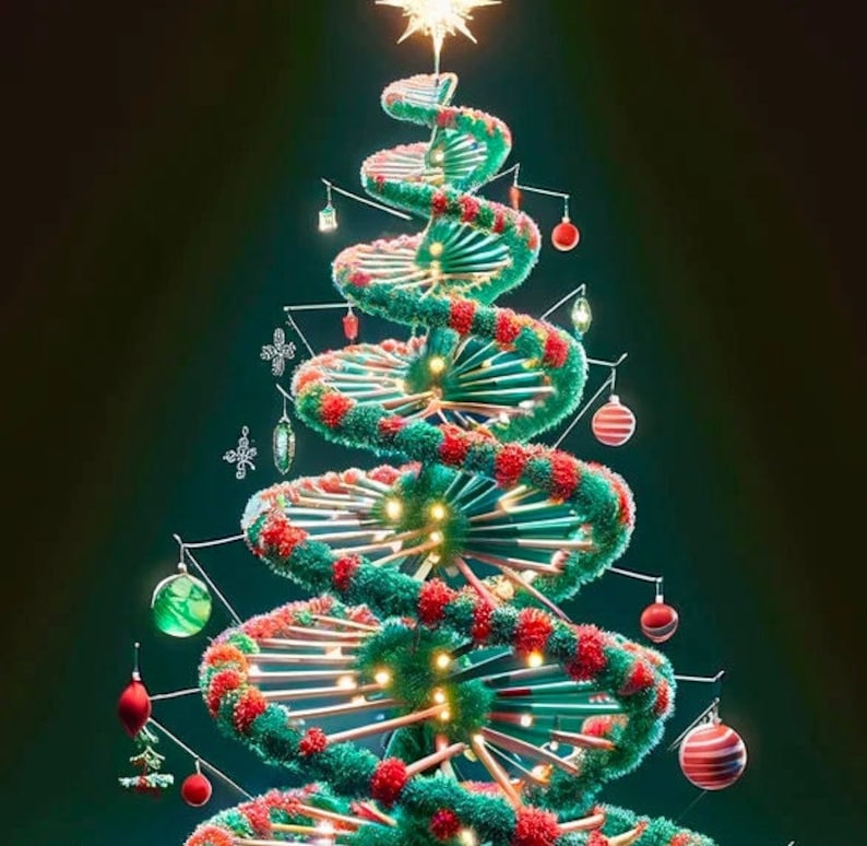 Image of Christmas Tree in DNA Like Helix - Etsy