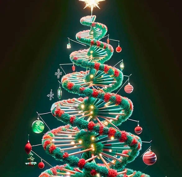 Image of Christmas Tree in DNA Like Helix - Etsy