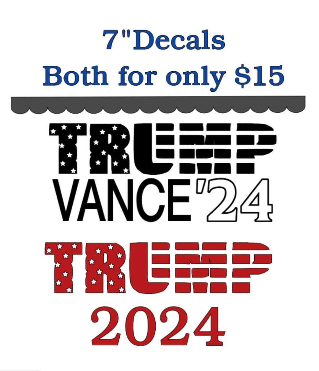 Trump Vance '24 Presidential Decal Conservative Car Truck Support for ...