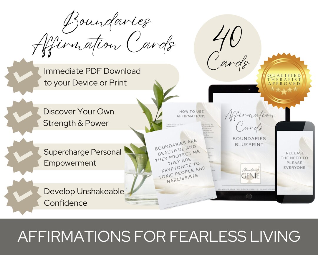 Printable Affirmation Cards for Boundary Setting Flash Cards - Etsy