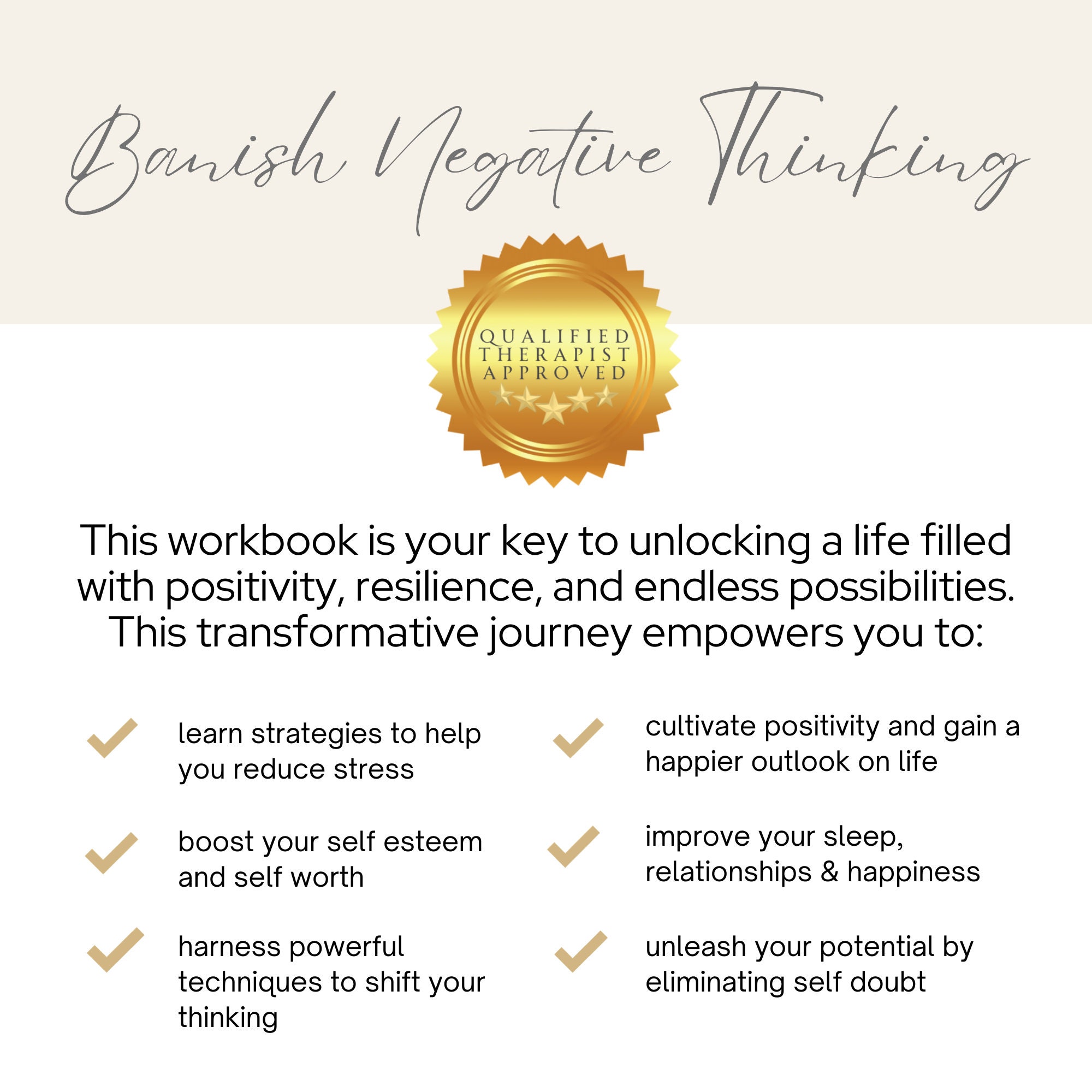 Negative Thoughts Mental Health Workbook for Challenging Negative ...