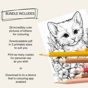 Mindful Coloring Pages PDF of Kittens Mindfulness Gift Workbook for ...