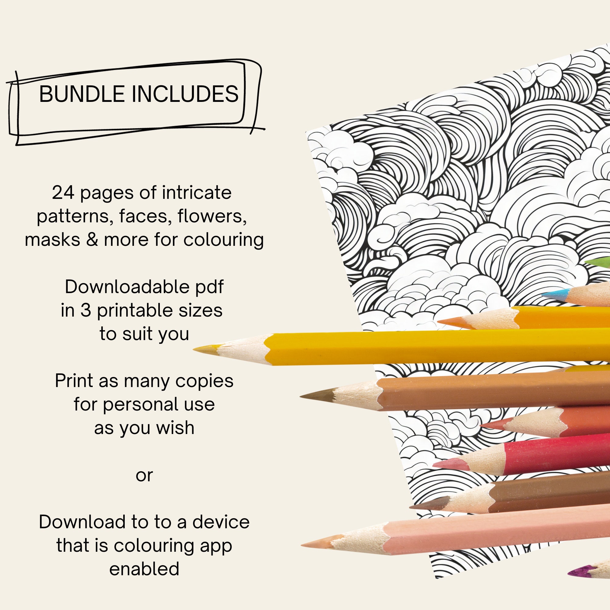 Mindful Coloring Pages PDF Mindfulness Gift Workbook for Relaxation ...