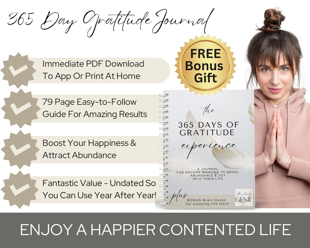Gratitude Journal Printable 365 Day Journal Prompts for Journal ...