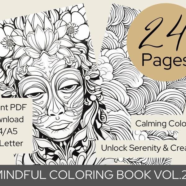 Mindful Colouring Printable - Etsy