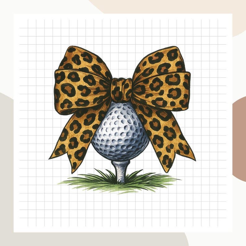 Golf Leopard Bow PNG | Instant Digital Download | Golf Girl Decal and ...