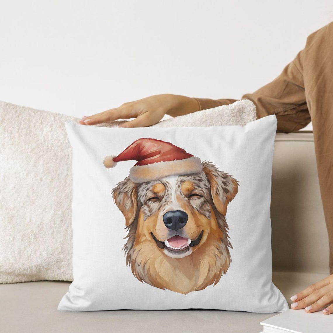 Aussie Shepherd in Santa Hat PNG - Holiday Dog Digital Download - Etsy