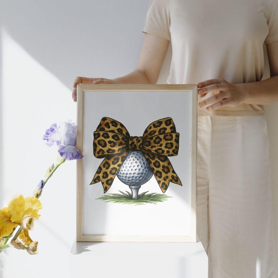 Golf Leopard Bow PNG | Instant Digital Download | Golf Girl Decal and ...
