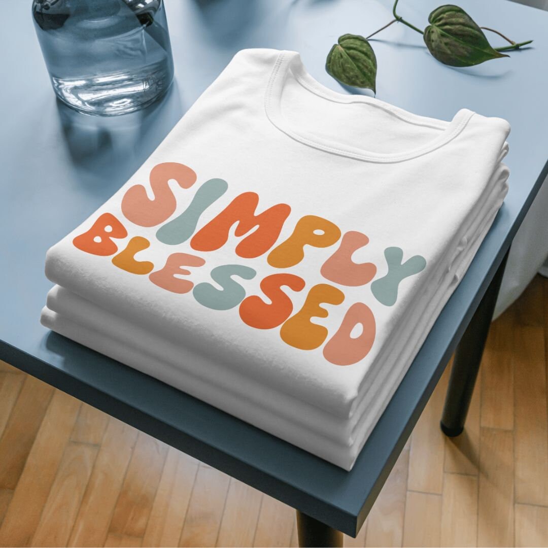 Simply Blessed SVG & PNG | Instant Digital Download | Elegant Religious ...