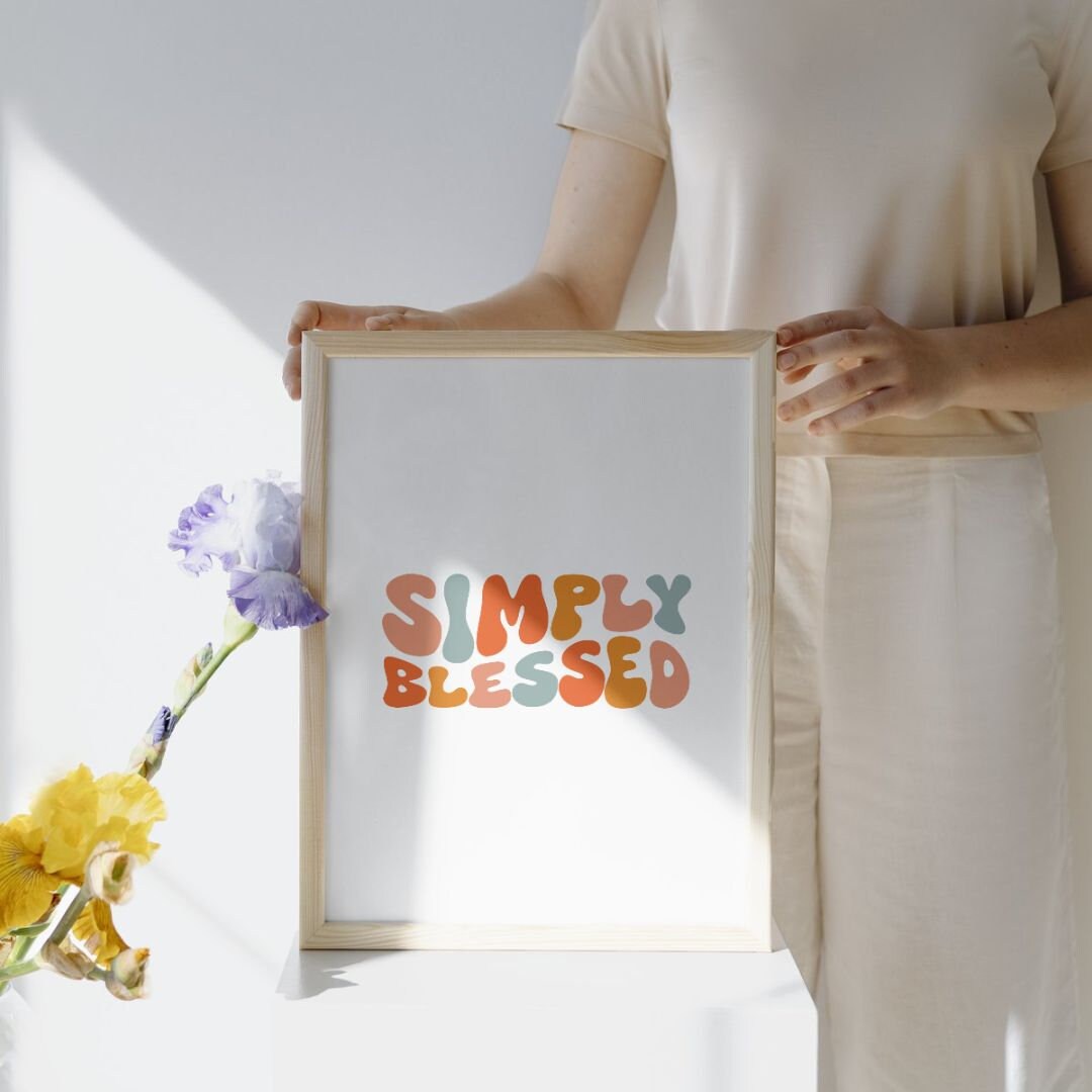 Simply Blessed SVG & PNG | Instant Digital Download | Elegant Religious ...
