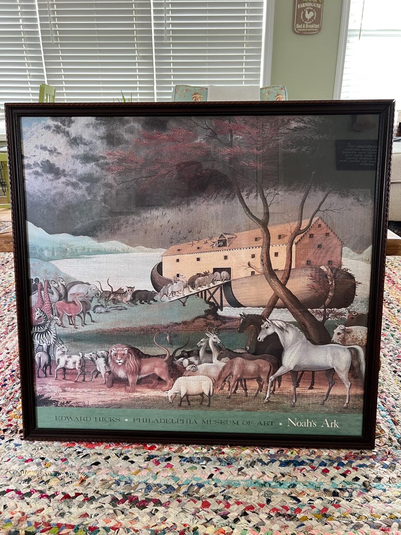 Vintage Edward Hicks "noah's Ark" Framed Print - Philadelphia Museum of ...