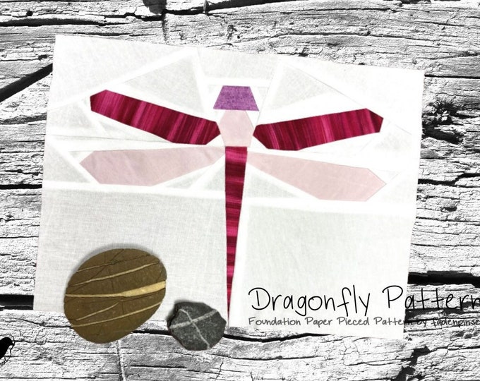 Dragonfly Foundation, Quilt Block, FPP, Multiple Sizes, Patchwork Block ...