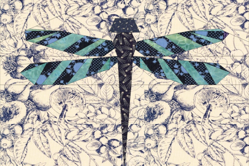 Dragonfly Foundation, Quilt Block, FPP, Multiple Sizes, Patchwork Block ...