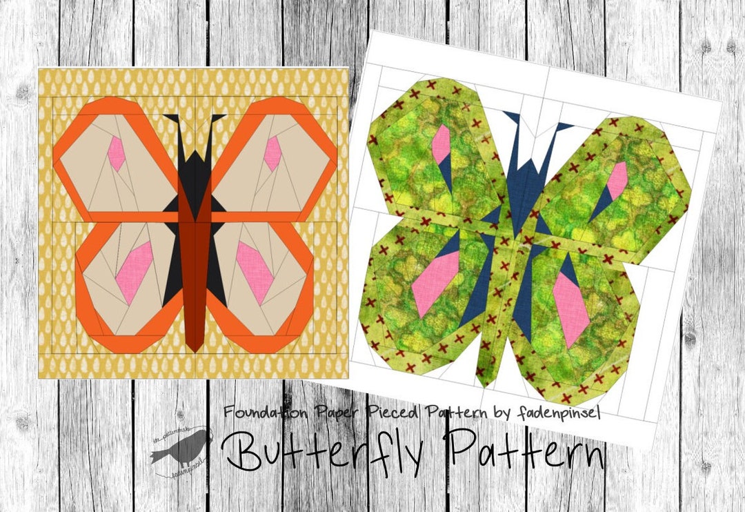 Butterfly Foundation, Paper, Piecing Pattern, German Instructions, FPP ...