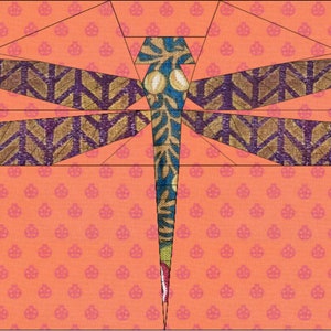 Dragonfly Foundation, Quilt Block, FPP, Multiple Sizes, Patchwork Block ...