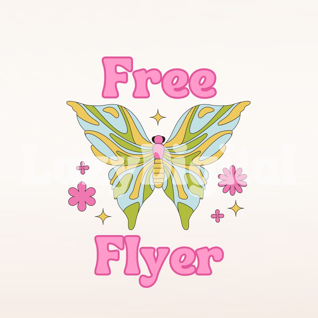 Free Flyer PNG Groovy Sublimation PNG File Retro Floral - Etsy