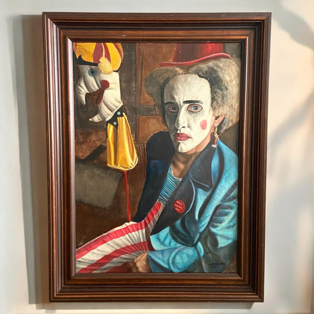 L Boonekamp 1982 - Painting - Clown - Vintage - 20th Century - Portrait ...