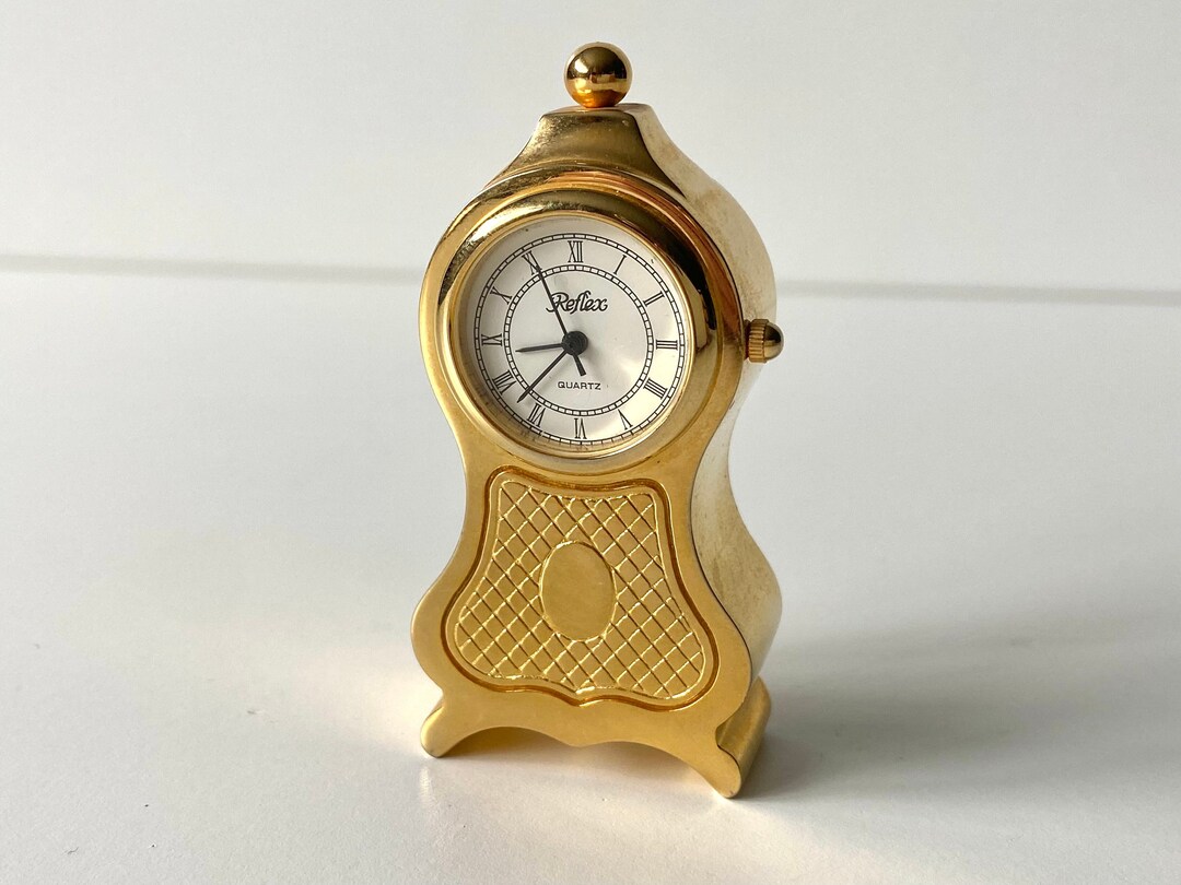 Reflex - Miniature Clock - Vintage - Gold Plated - Battery - 20th ...